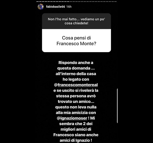 Fabio Basile difende la sua amicizia con Monte e Moser: "State male ...