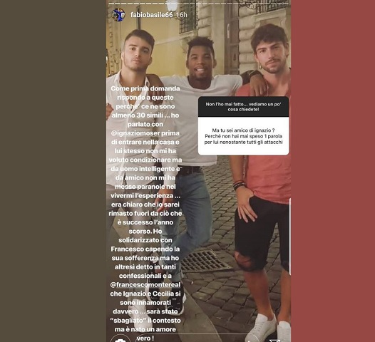 Fabio Basile difende la sua amicizia con Monte e Moser: "State male ...