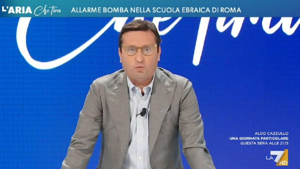 Video David Parenzo, allarme bomba: minuti concitati a L’aria che tira, La7 - LaNostraTv